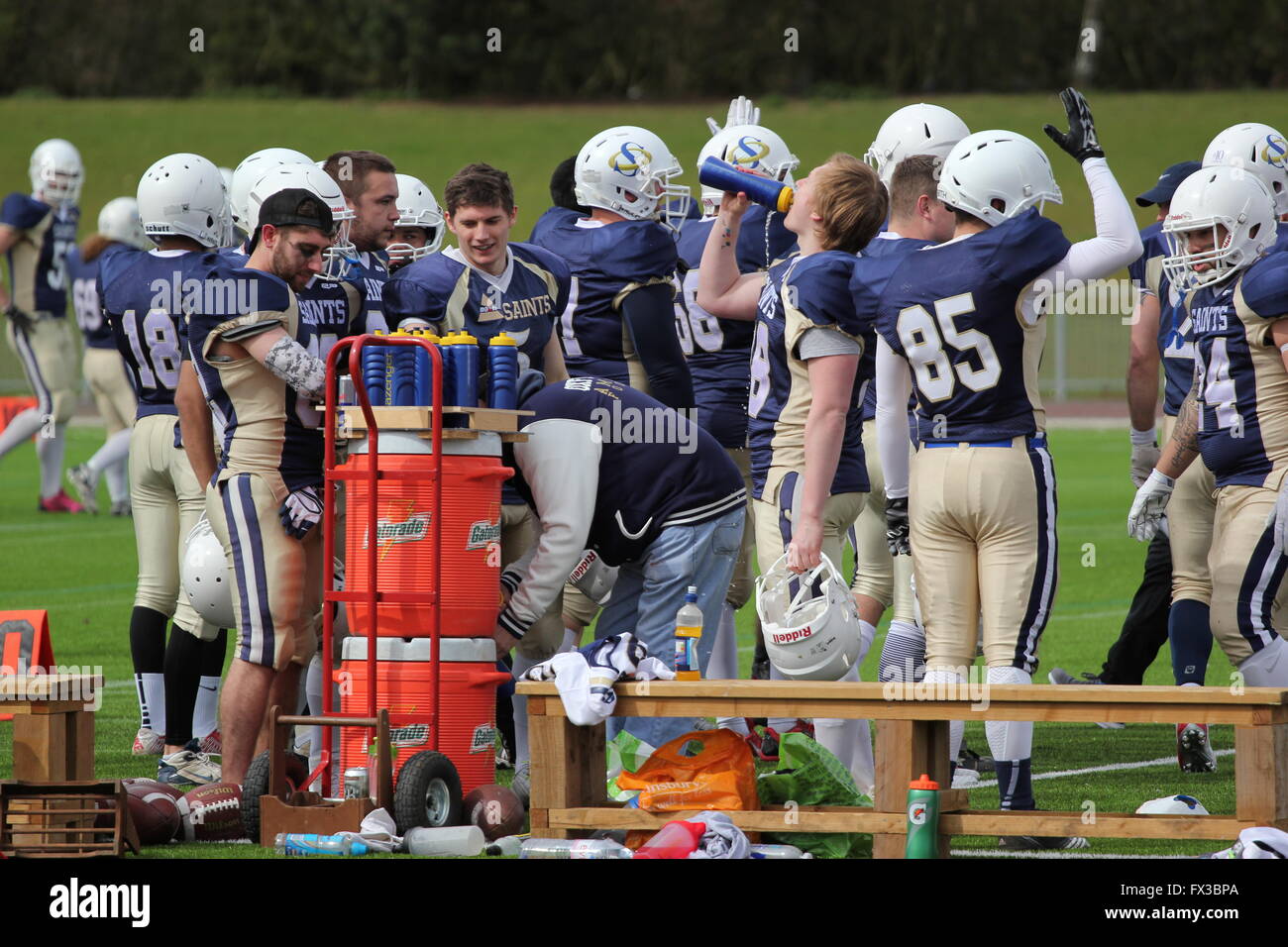 American Football, Oxford Saints versus Cornish Sharks Stock Photo - Alamy