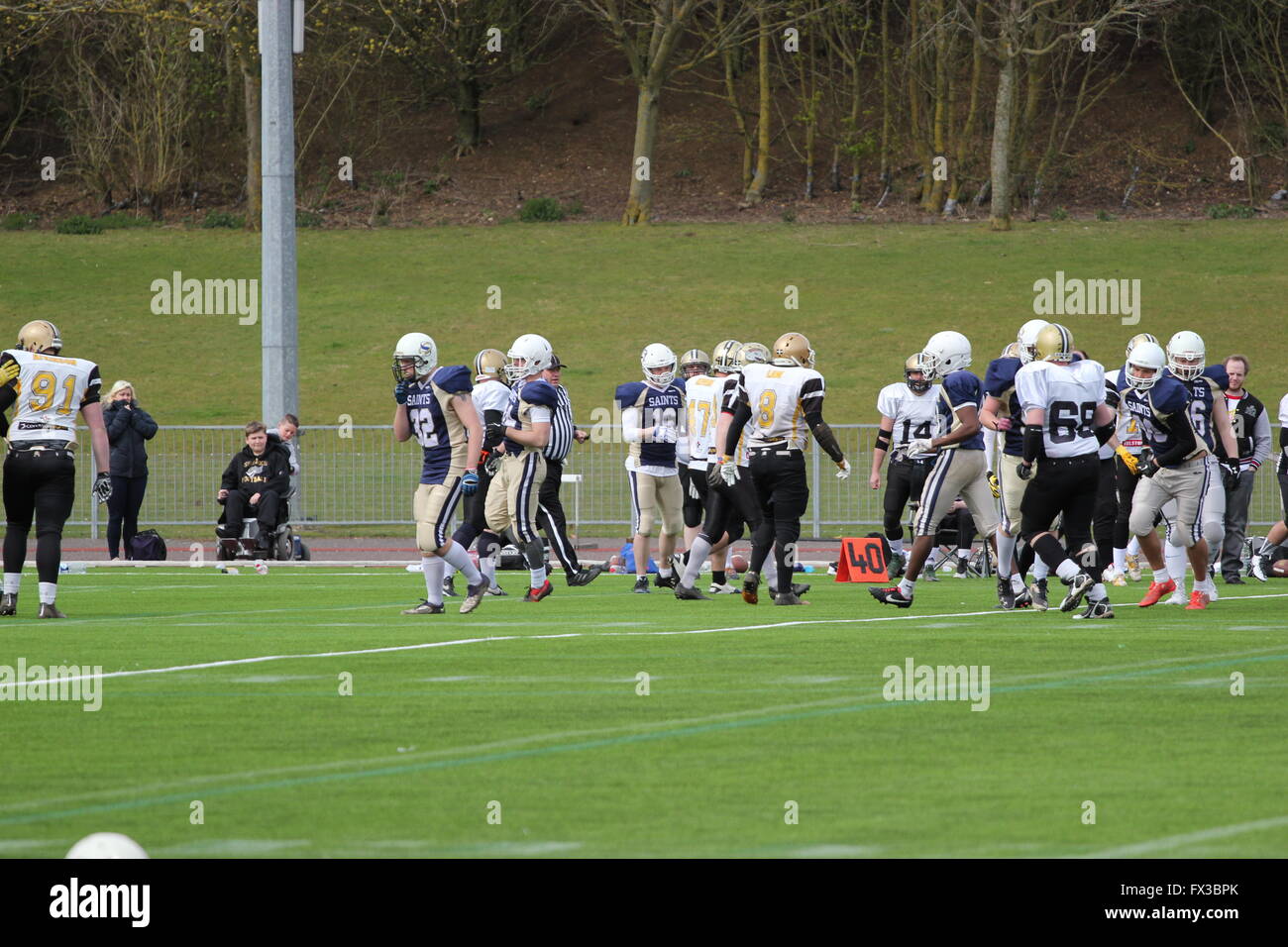 American Football, Oxford Saints versus Cornish Sharks Stock Photo - Alamy