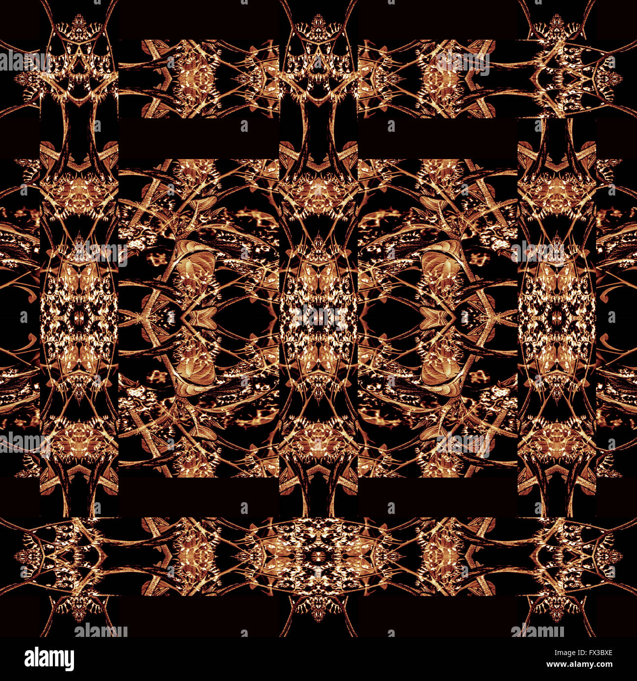 Digital art collage technique dark ornate decorative abstract seamless ...