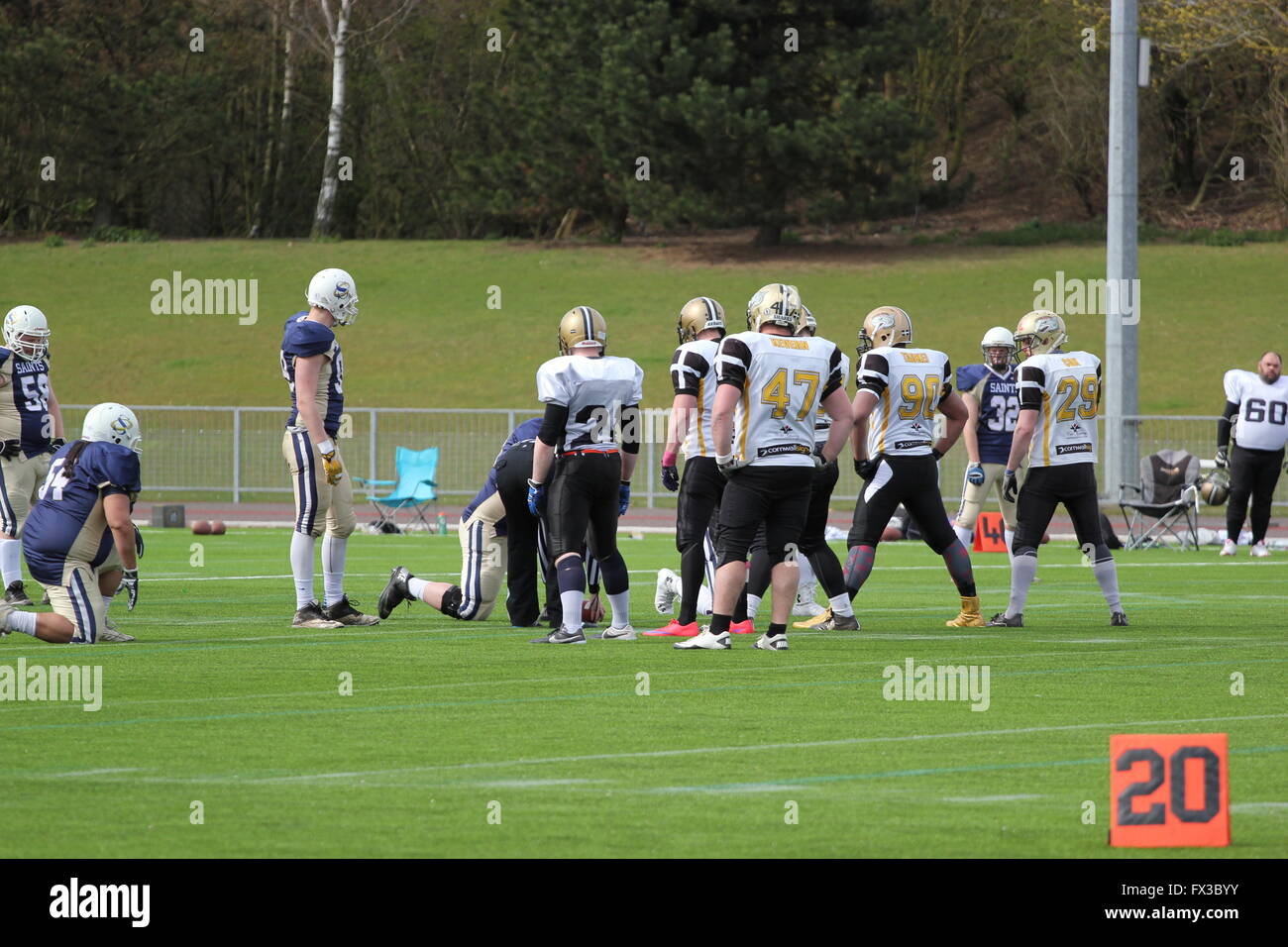 American Football, Oxford Saints versus Cornish Sharks Stock Photo - Alamy