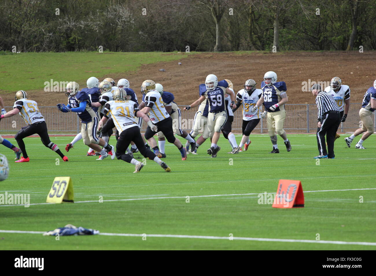 American Football, Oxford Saints versus Cornish Sharks Stock Photo - Alamy