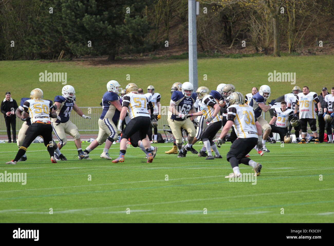 American Football, Oxford Saints versus Cornish Sharks Stock Photo - Alamy