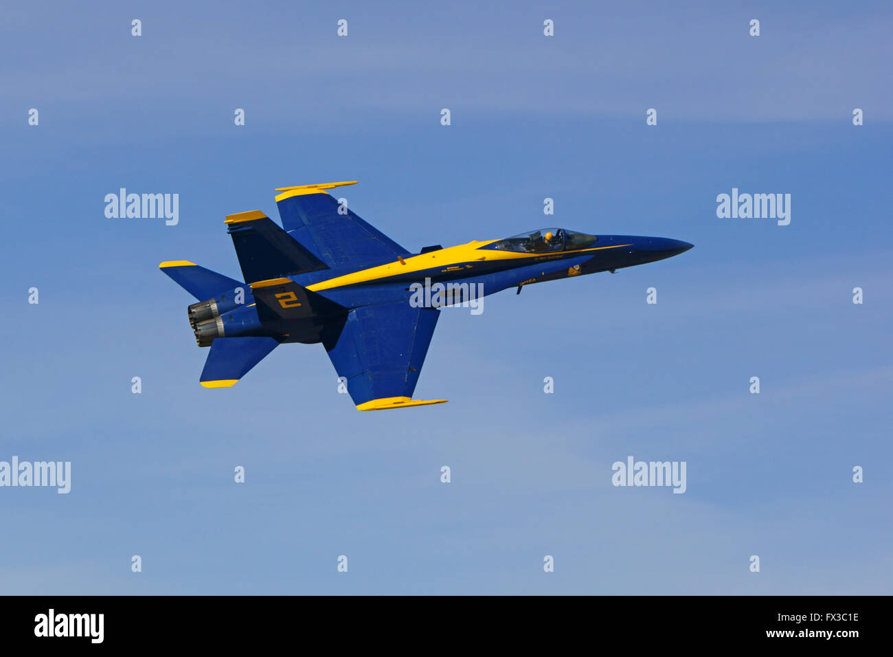Airplane Blue Angels F-18 Hornet flying at 2015 Los Angeles Air Show in ...