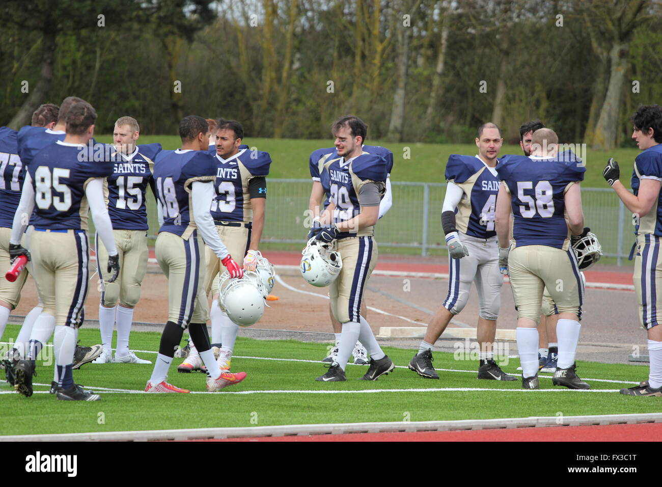 American Football, Oxford Saints versus Cornish Sharks Stock Photo - Alamy