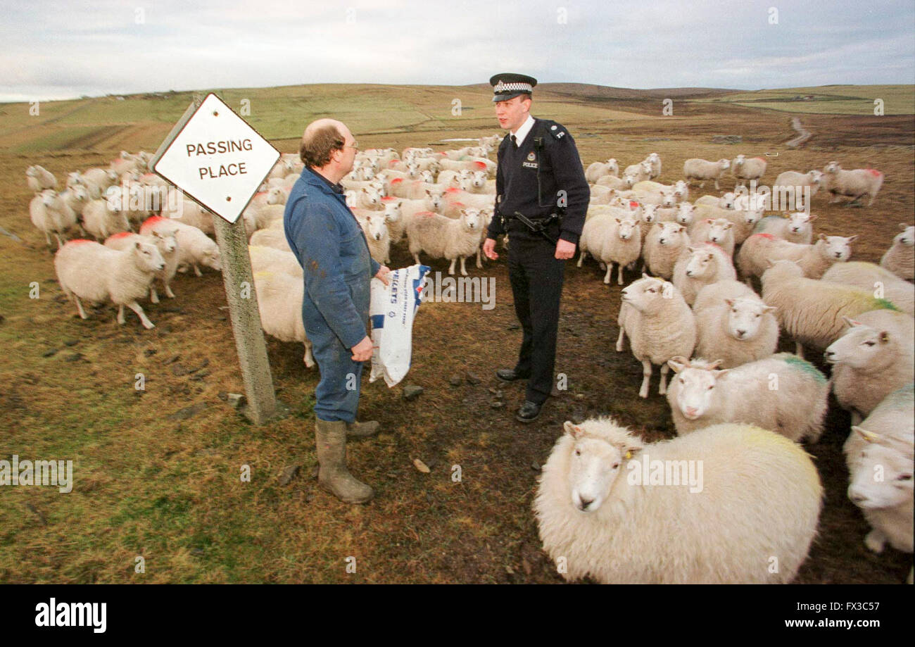 police constable at work on the Isle of Fetlar, Shetland Stock Photo ...
