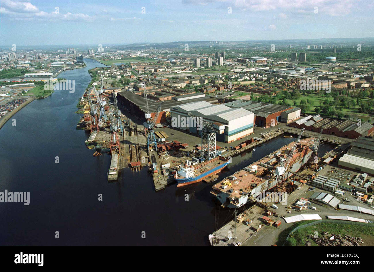 kvaerner shipyard on the Clyde Scotland Stock Photo - Alamy