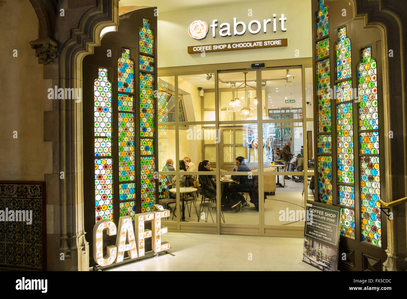at Faborit cafe,and chocolate shop along Passeig de Gracia, Barcelona ...