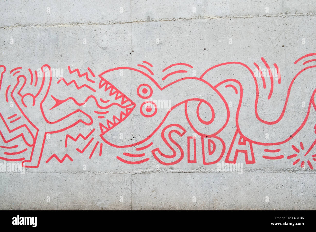 Keith haring mural hi-res stock photography and images - Alamy