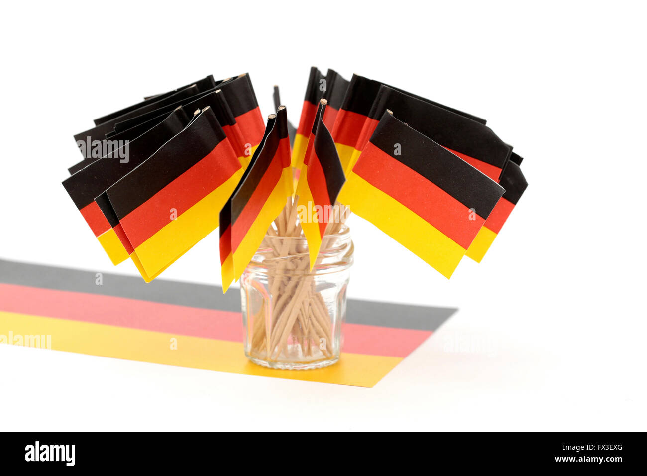 Little German flags on top of a German flag Stock Photo - Alamy