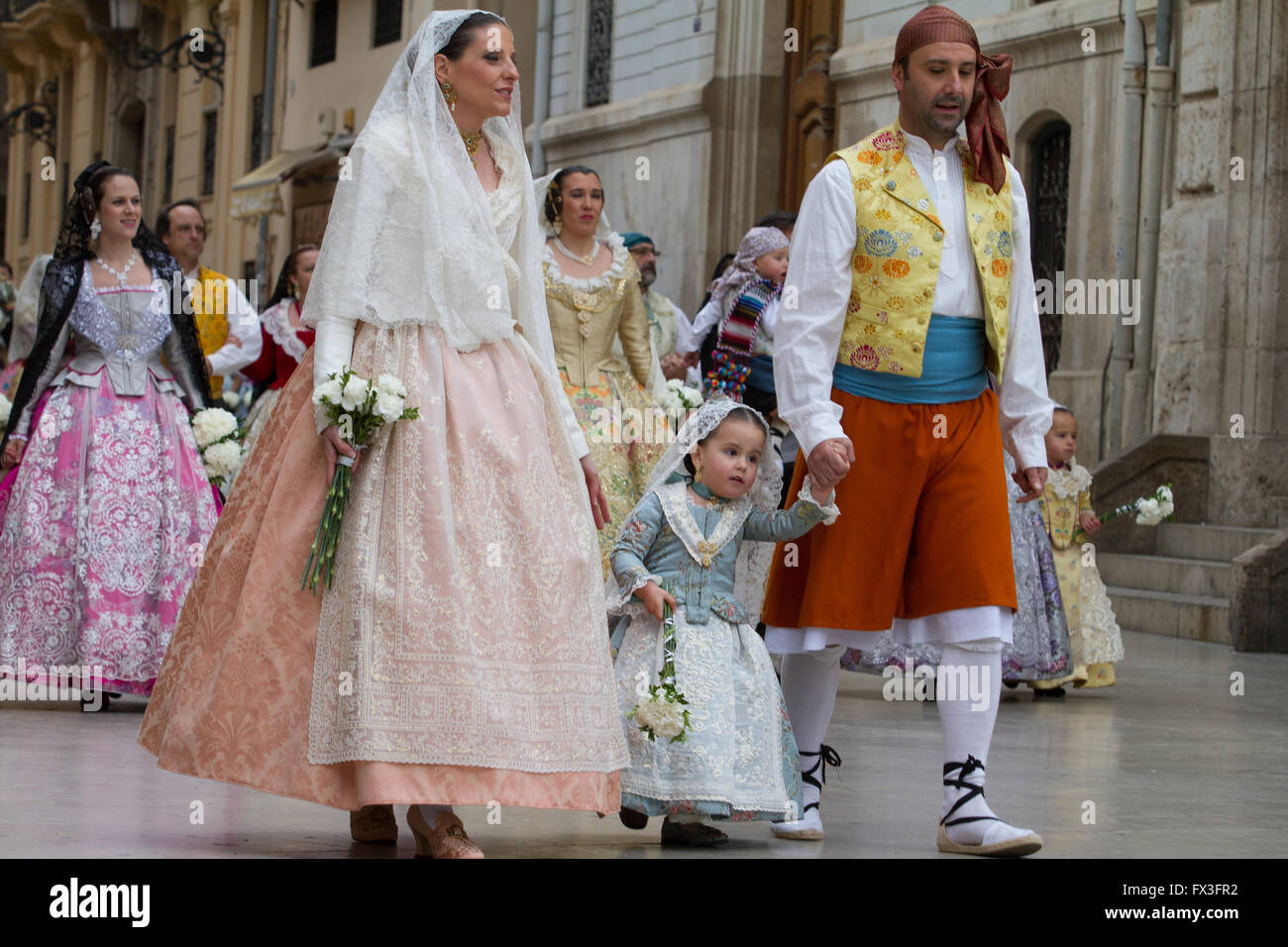 Flower offering procession honouring the holy Lady of Valencia ...