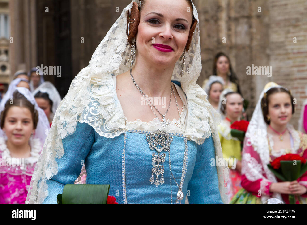 Procession honouring the Holy Lady of Valencia, Valencia Spain Stock ...