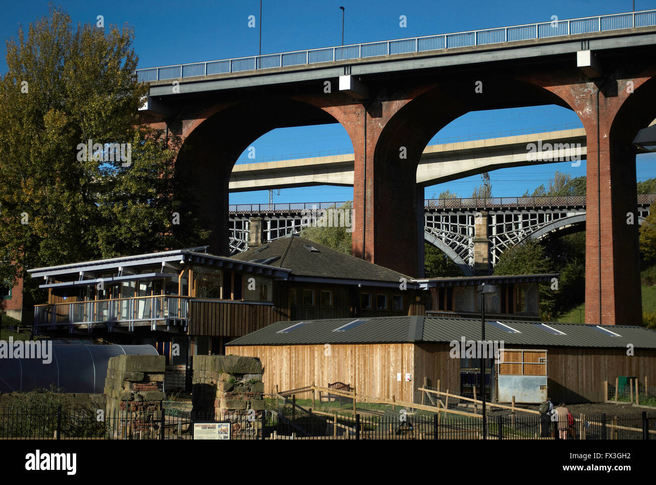 City Farm and Bridges, Ouseburn Stock Photo - Alamy