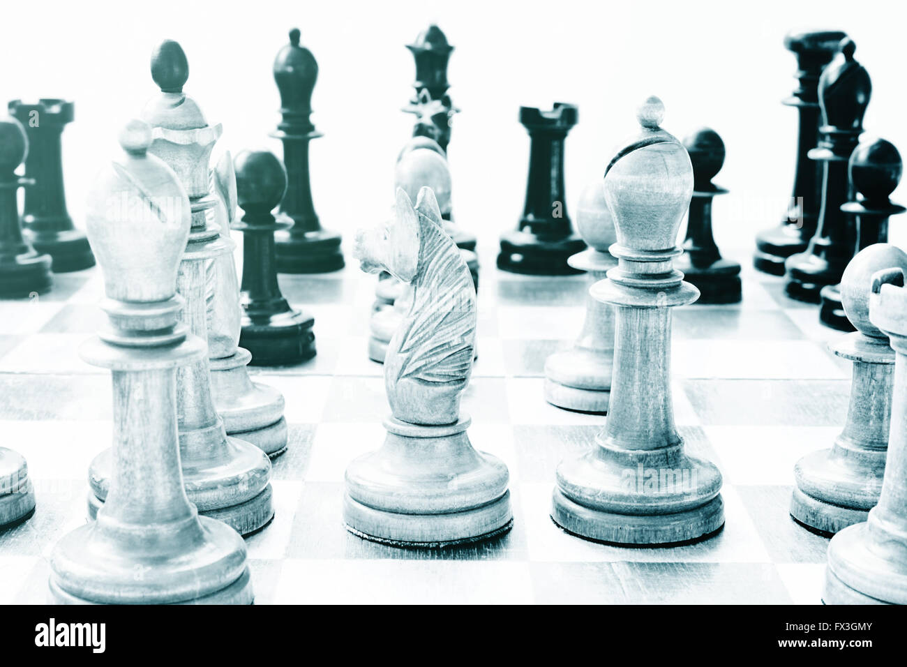Chess game. Image tinted Stock Photo - Alamy