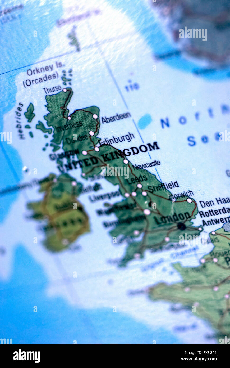 Map of scotland globe hi-res stock photography and images - Alamy