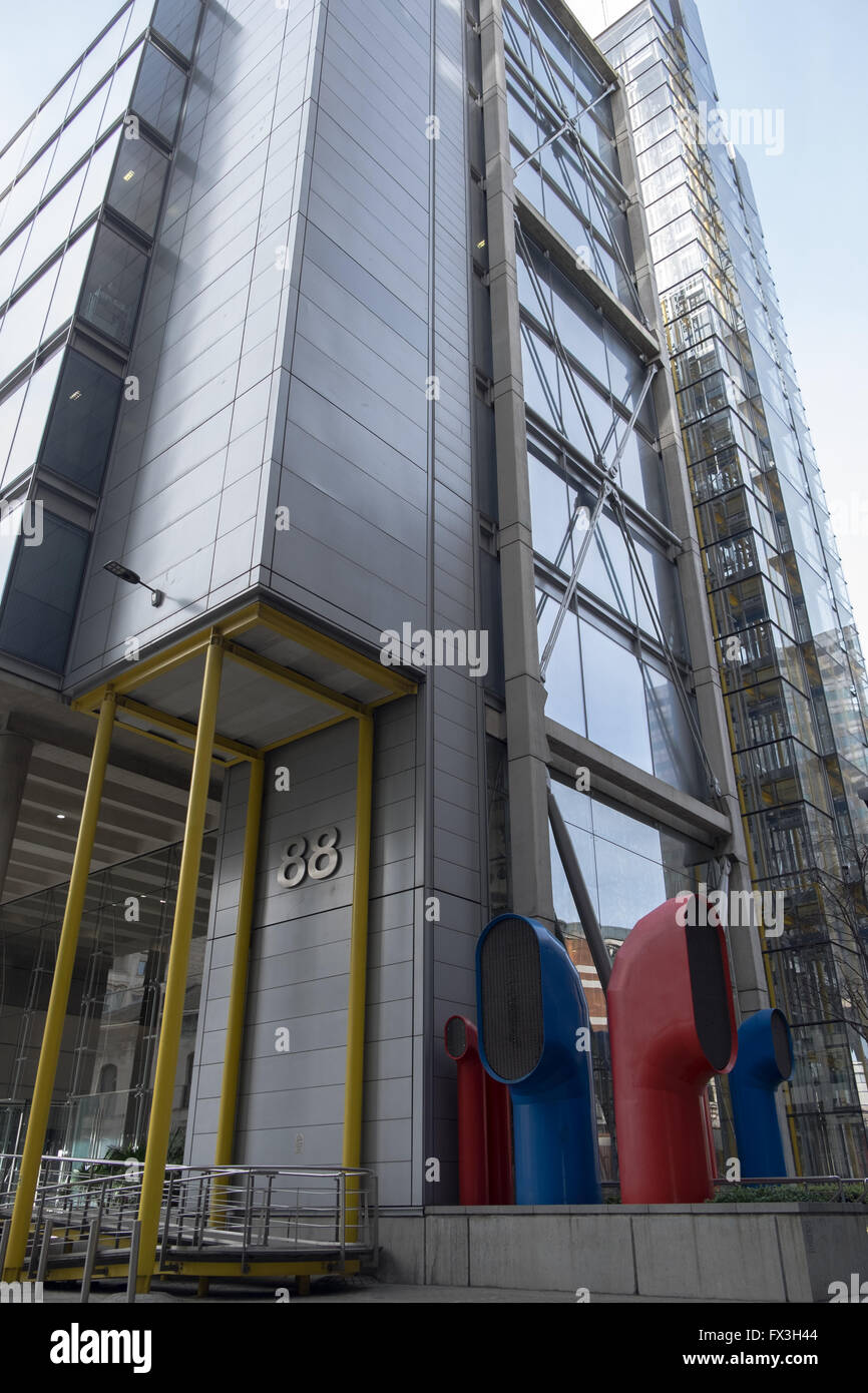 Heating and utility infrastructure on outside of building London UK ...