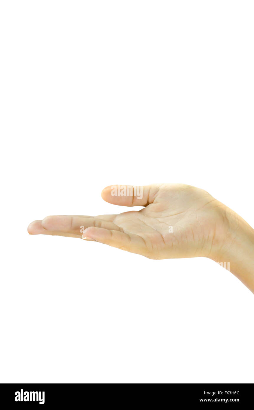 beautiful woman's hand isolated on white background Stock Photo - Alamy
