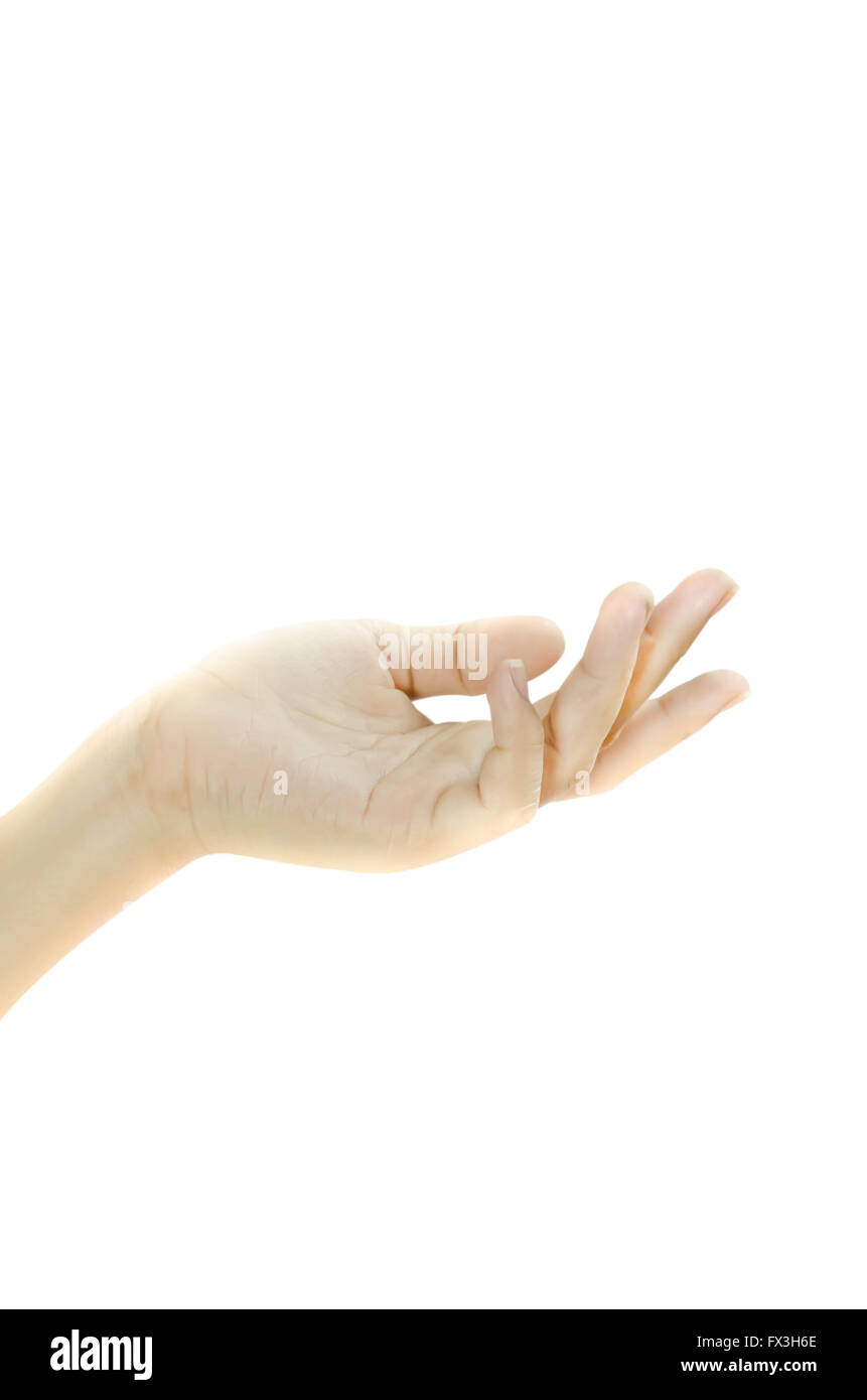 beautiful woman's hand isolated on white background Stock Photo - Alamy