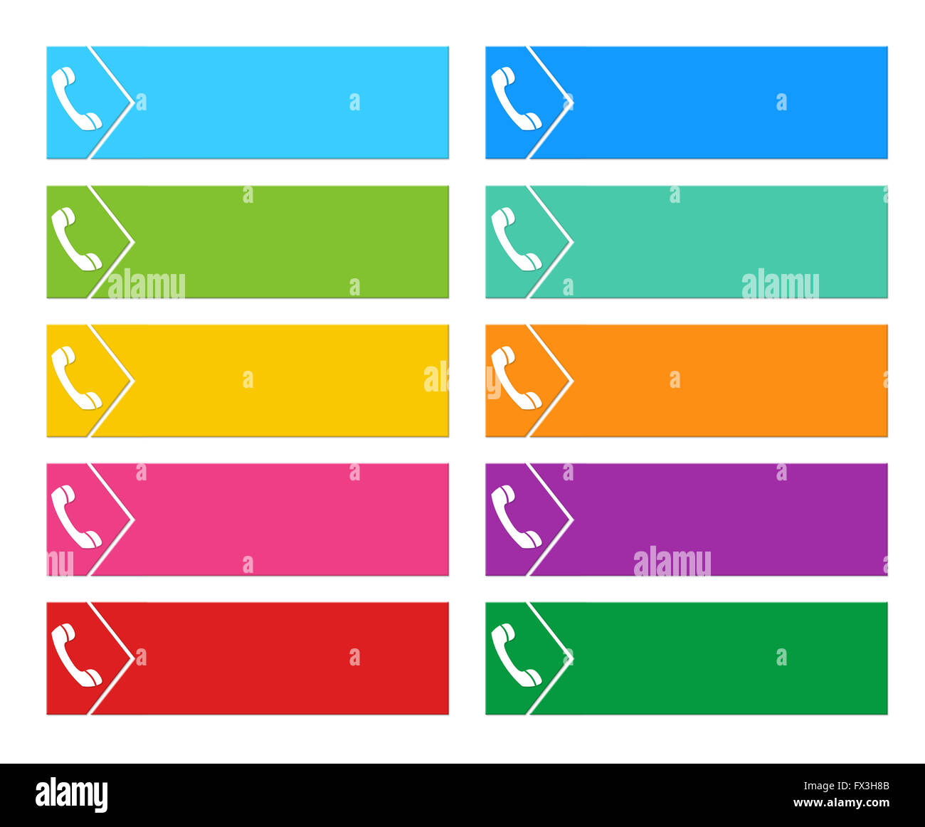 Colorful buttons for web pages menus with the symbol of a phone Stock ...