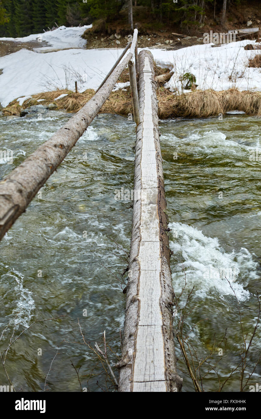 Tree trunk bridge over creek hi-res stock photography and images - Alamy