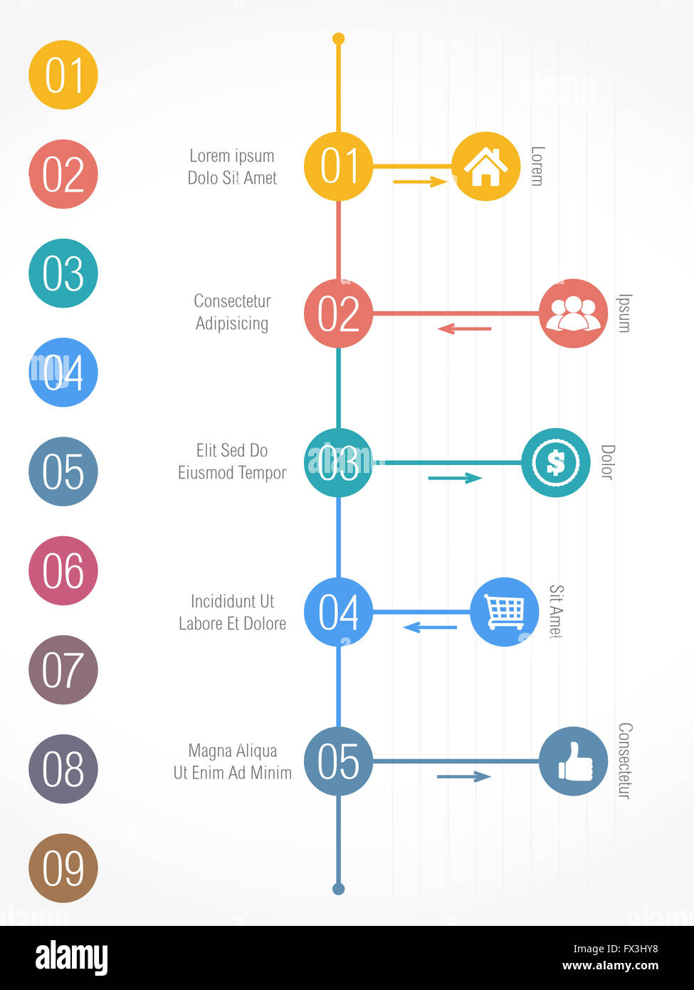 Abstract chart with numbers and icons Stock Photo - Alamy