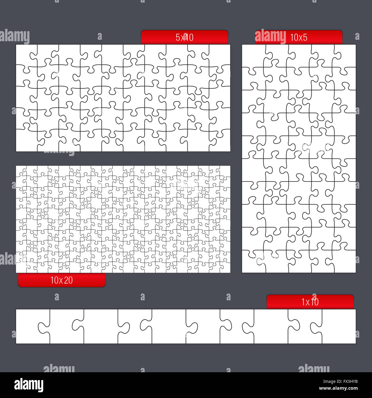 Puzzle templates set Stock Photo - Alamy
