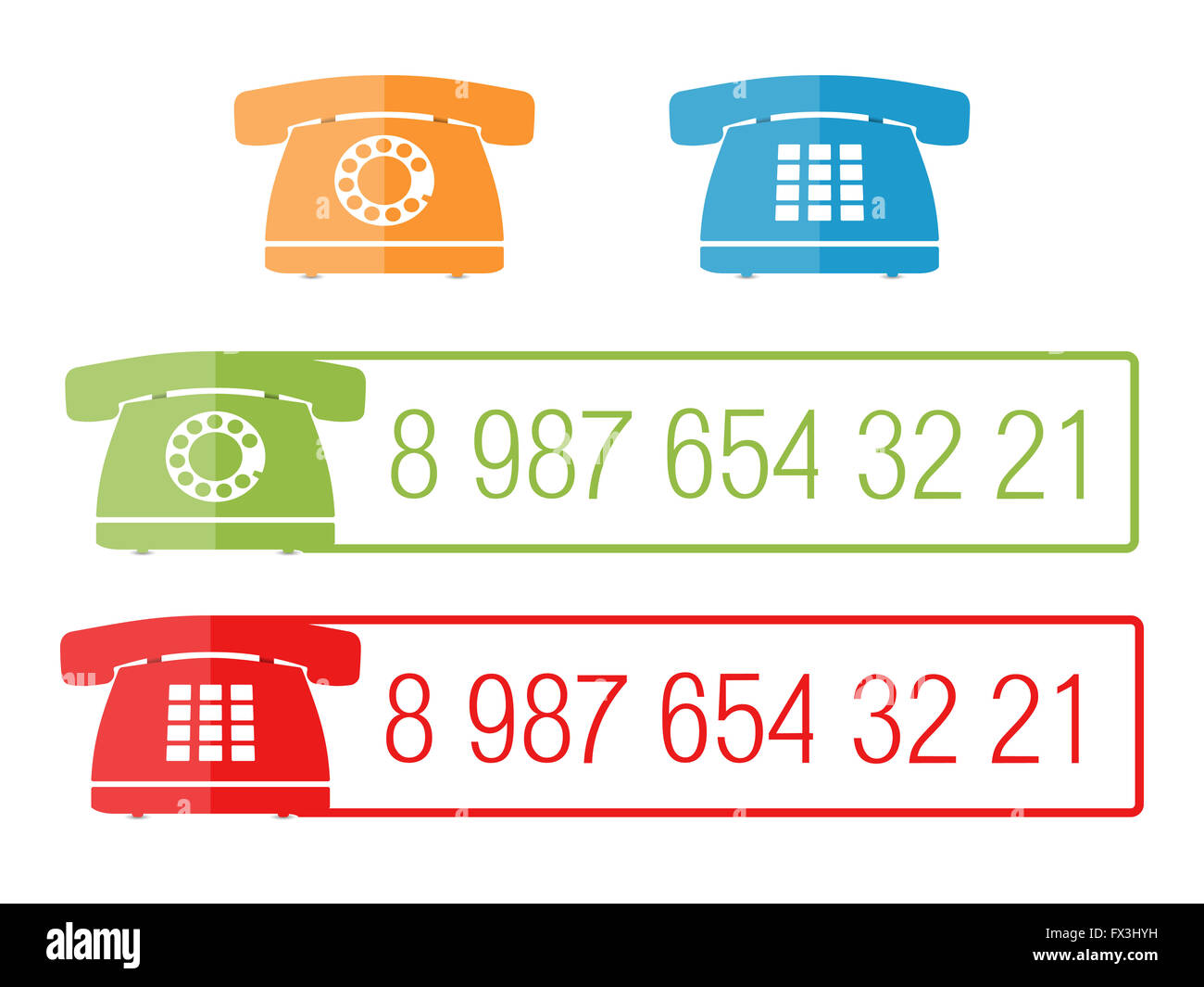 Phone icons with place for number Stock Photo - Alamy
