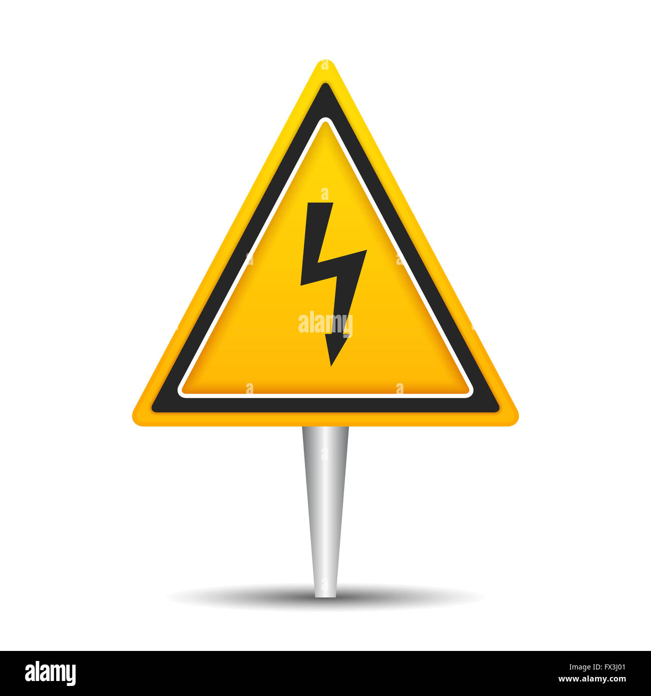 High voltage triangle sign Stock Photo - Alamy