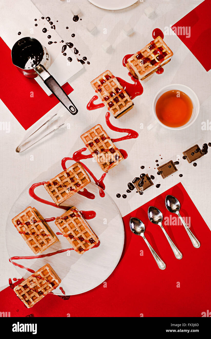 Suprematic meal: waffles Stock Photo - Alamy