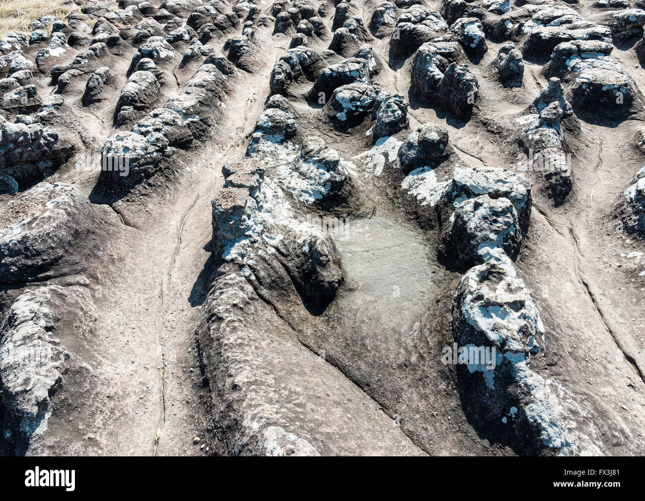 Curve stone groove from the erosion rock on the mountain,Thailand Stock ...