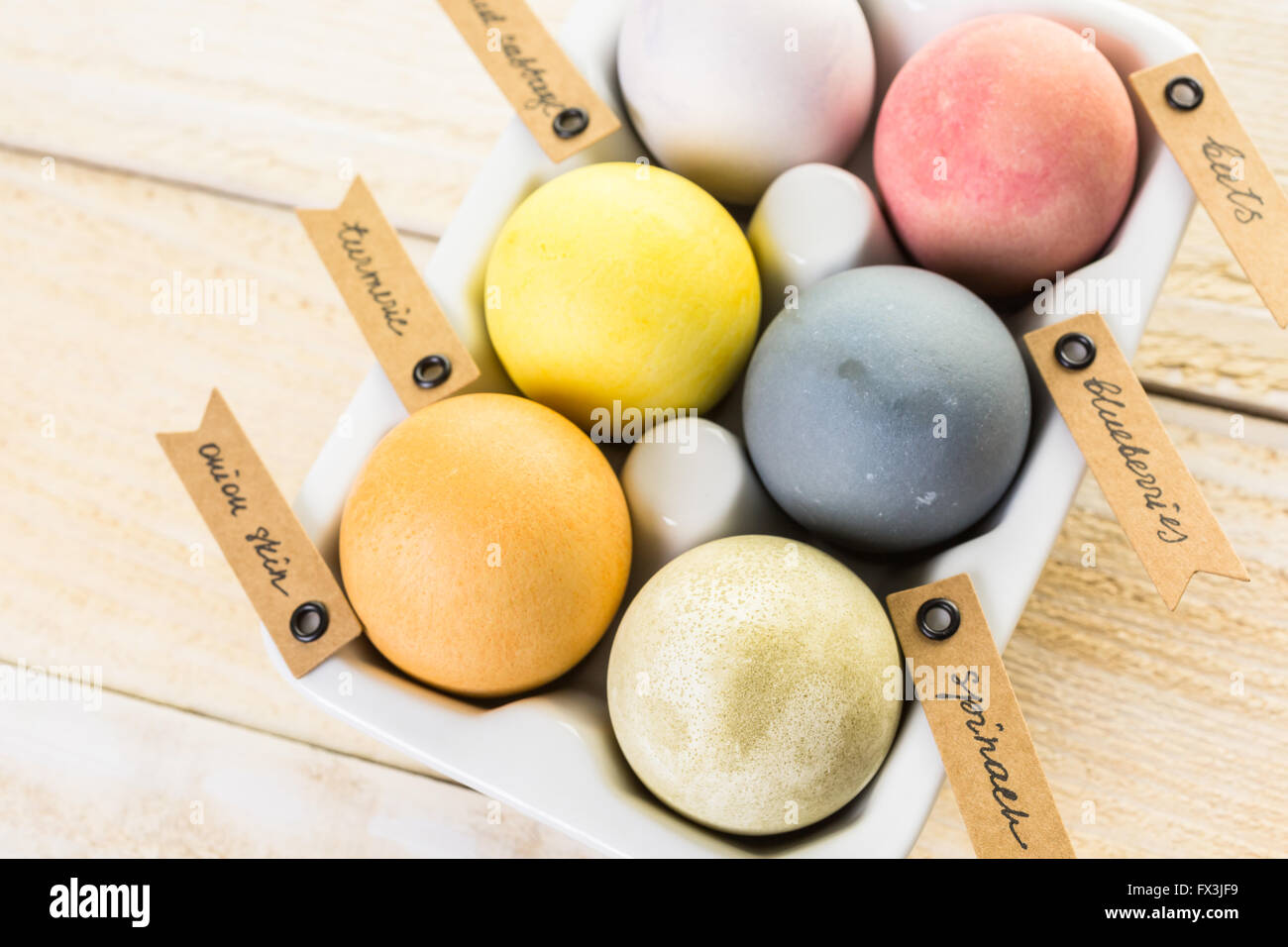 Easter eggs painted with natural egg dye from fruits and vegetables ...