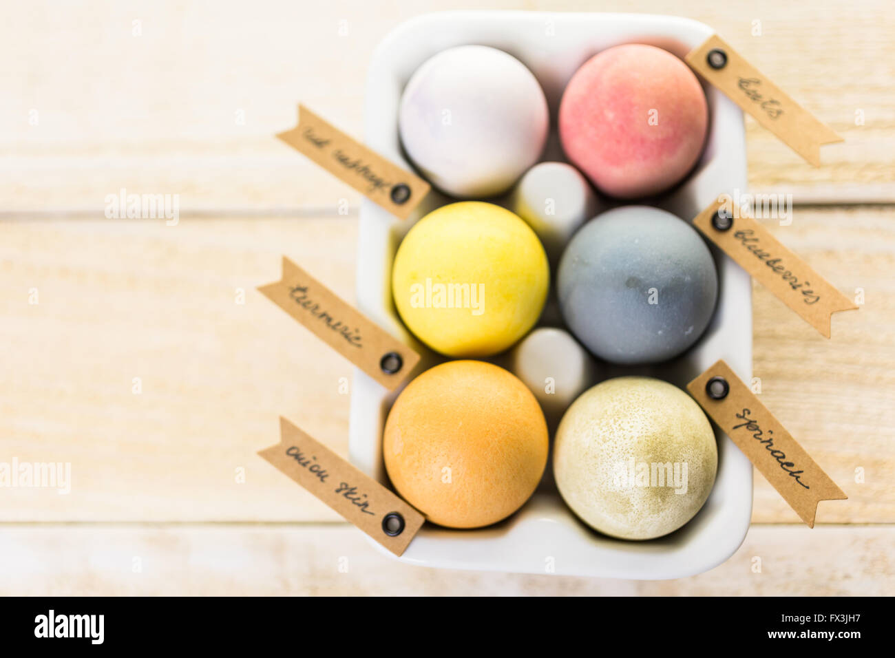 Easter eggs painted with natural egg dye from fruits and vegetables ...