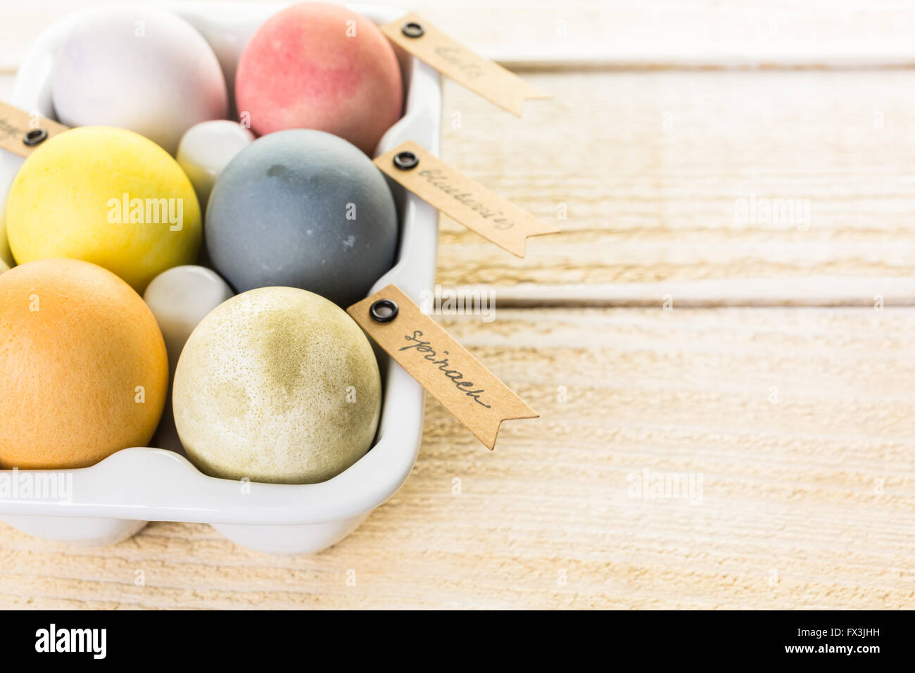 Easter eggs painted with natural egg dye from fruits and vegetables ...