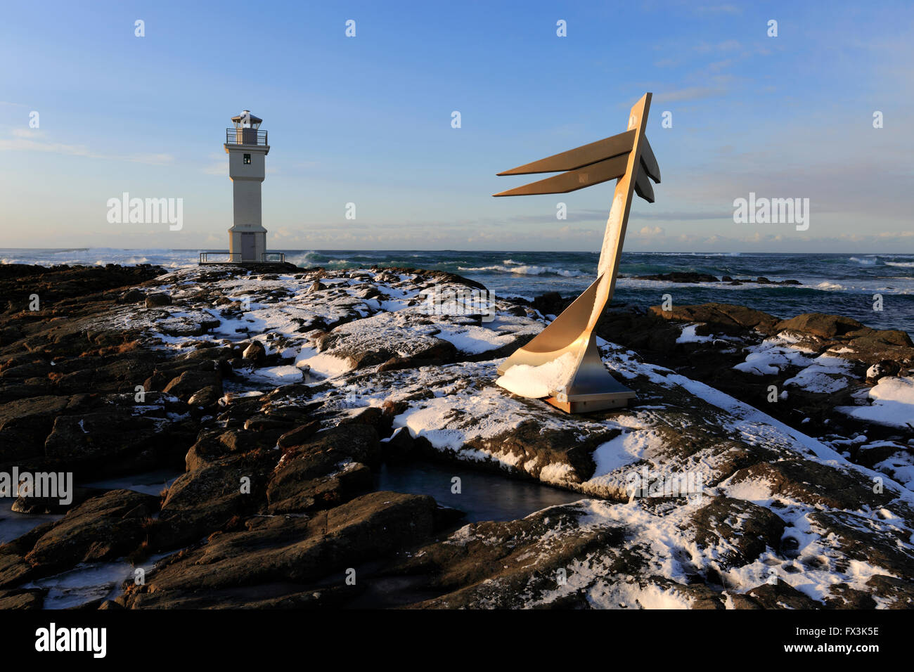 The Hafmeyjan (Mermaid Sculpture), Akranes town, Snaefellsnes Peninsula ...