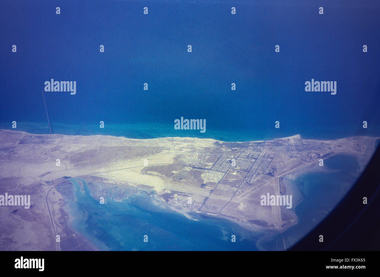 Aerial view of Ras Tanura, Saudi Arabia's key oil refinery and export ...