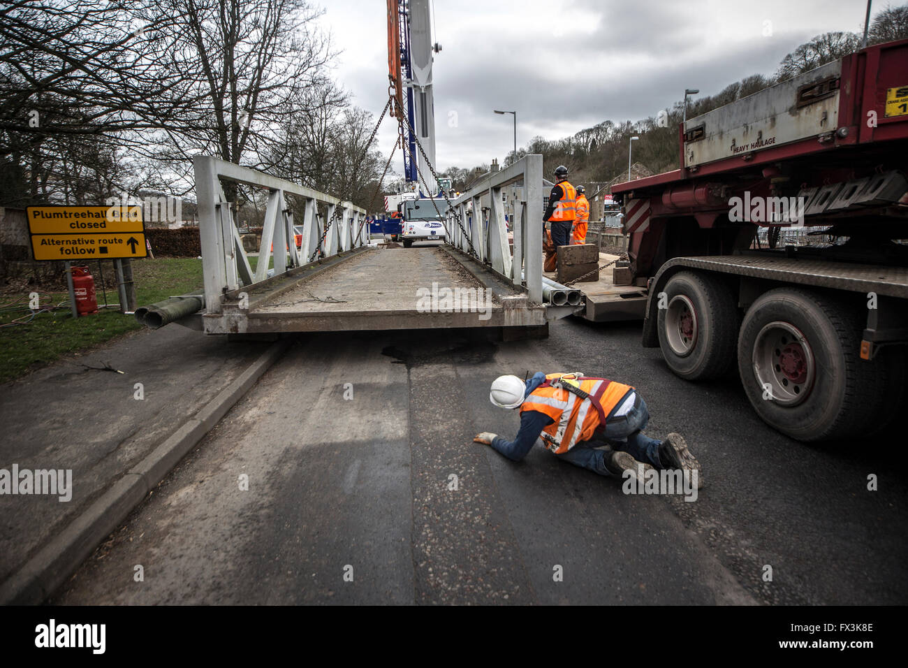 Foorbridge being lowered into position Borders Railway Construction ...