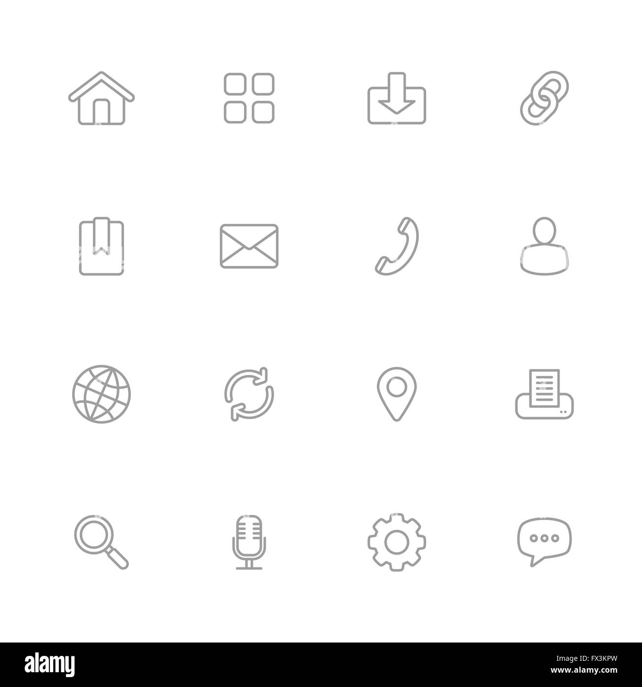[JPEG] gray line simple web icon set for web, UI, infographic and ...