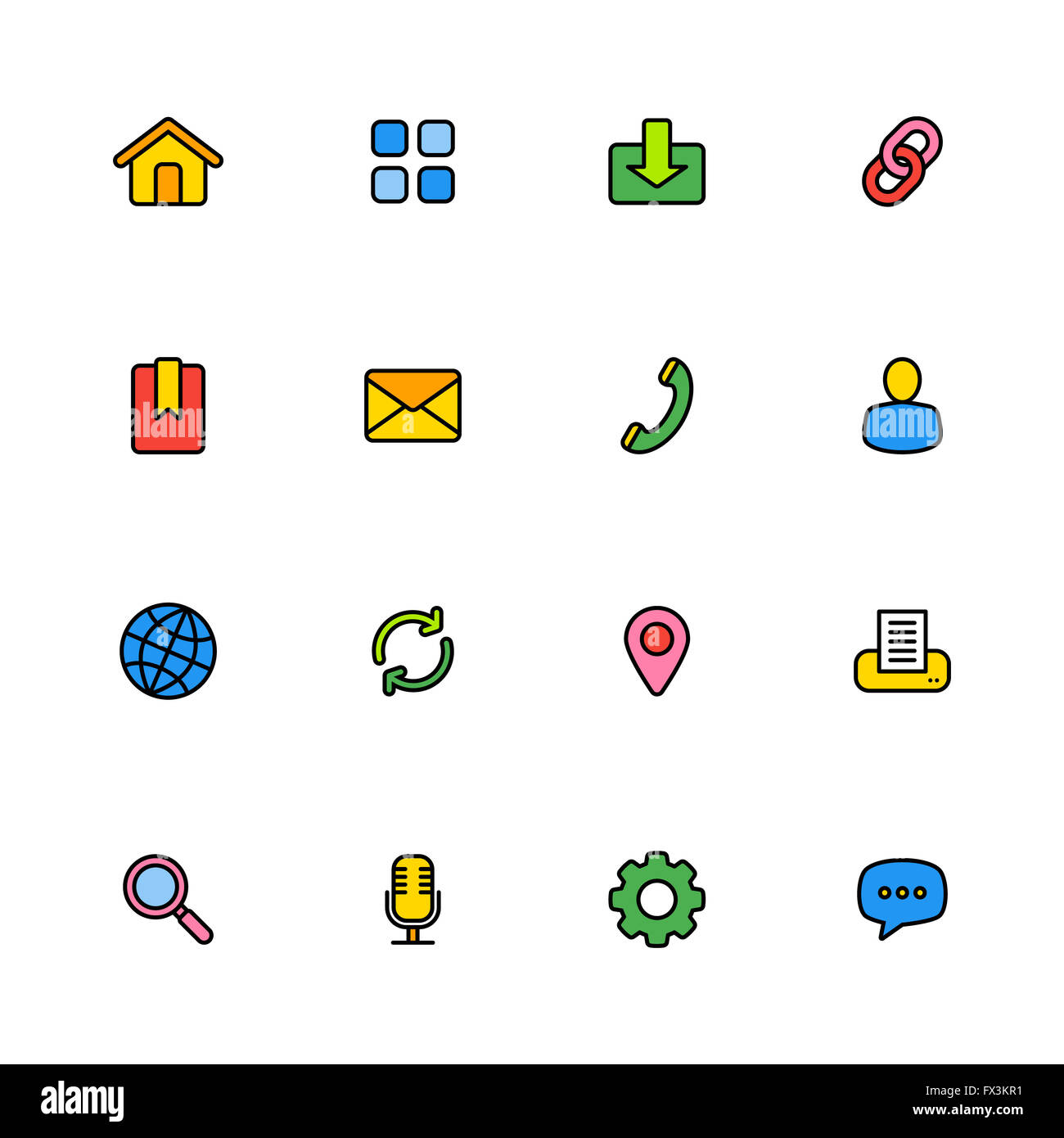 [JPEG] colorful simple web icon set for web, UI, infographic and mobile ...