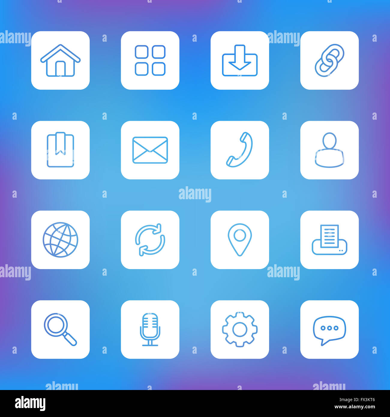 [JPEG] line web icon set on white rounded rectangle for web, UI, infographic and mobile apps ...