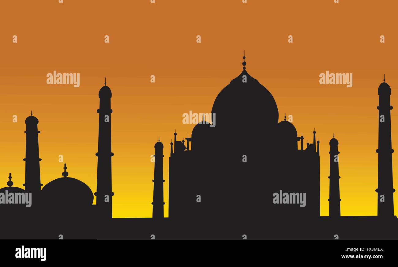 Taj Mahal of silhouette Stock Vector Image & Art - Alamy