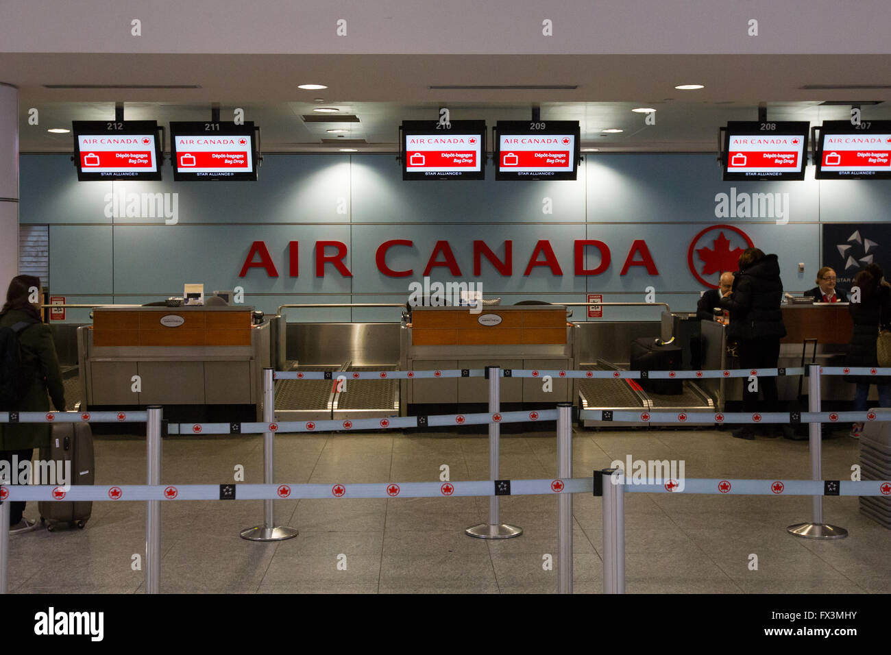 Air Canada check-in counter at Pierre Elliot Trudeau airport in Montreal, Que., on Nov. 7, 2015 ...
