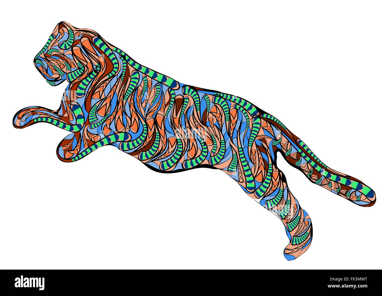Tiger Running Vector High Resolution Stock Photography and Images - Alamy