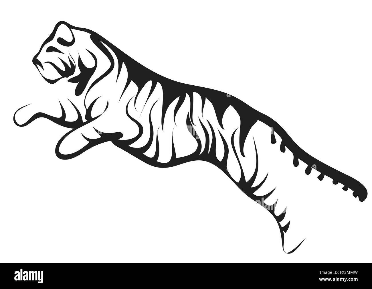 Tiger running vector hi-res stock photography and images - Alamy