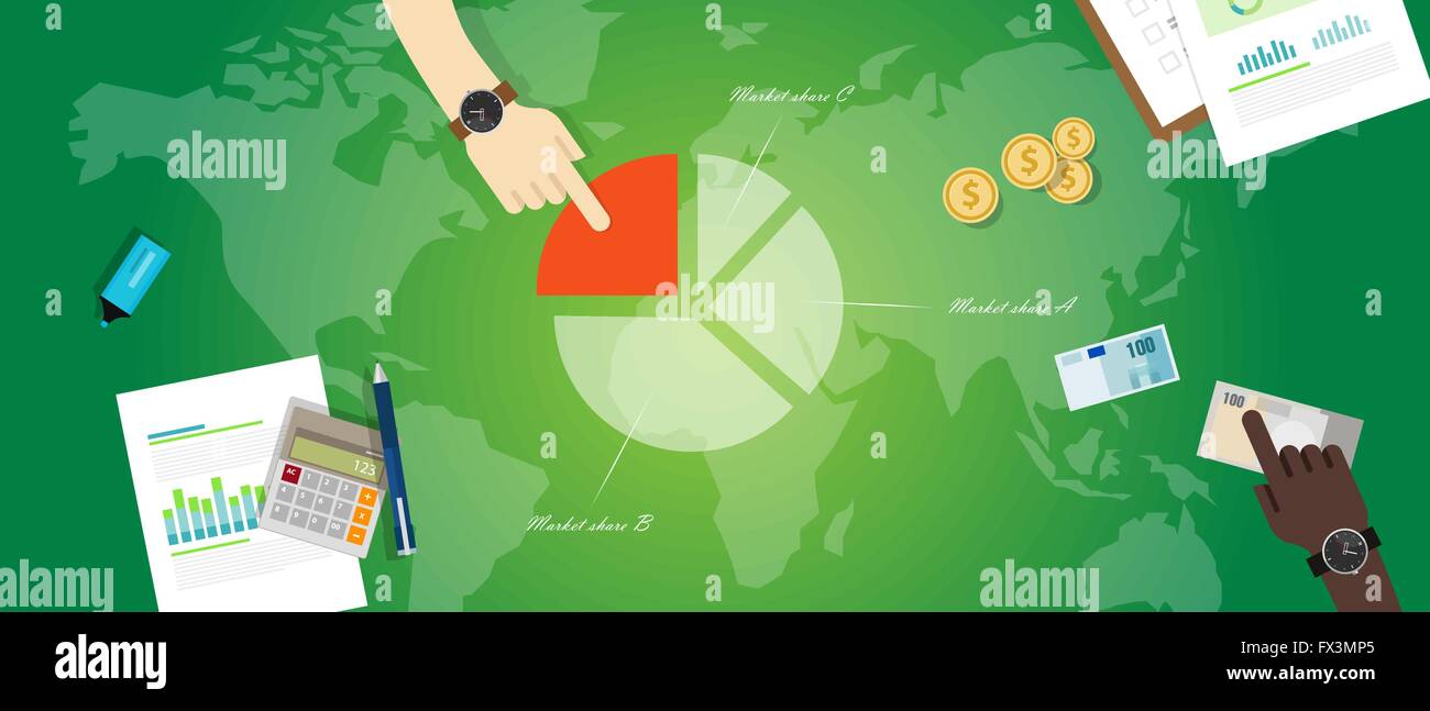 market share product pie chart business graph profit economy Stock ...