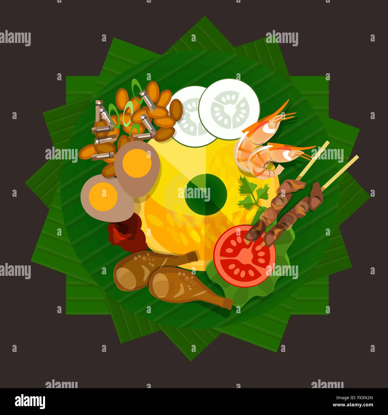 indonesia tumpeng rice traditional food Stock Vector Image & Art - Alamy