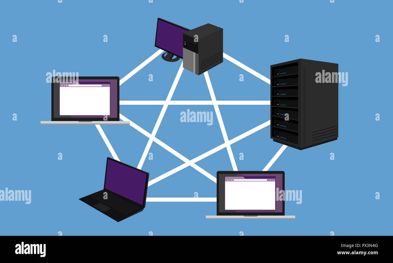 Bus network topology Stock Vector Images - Alamy