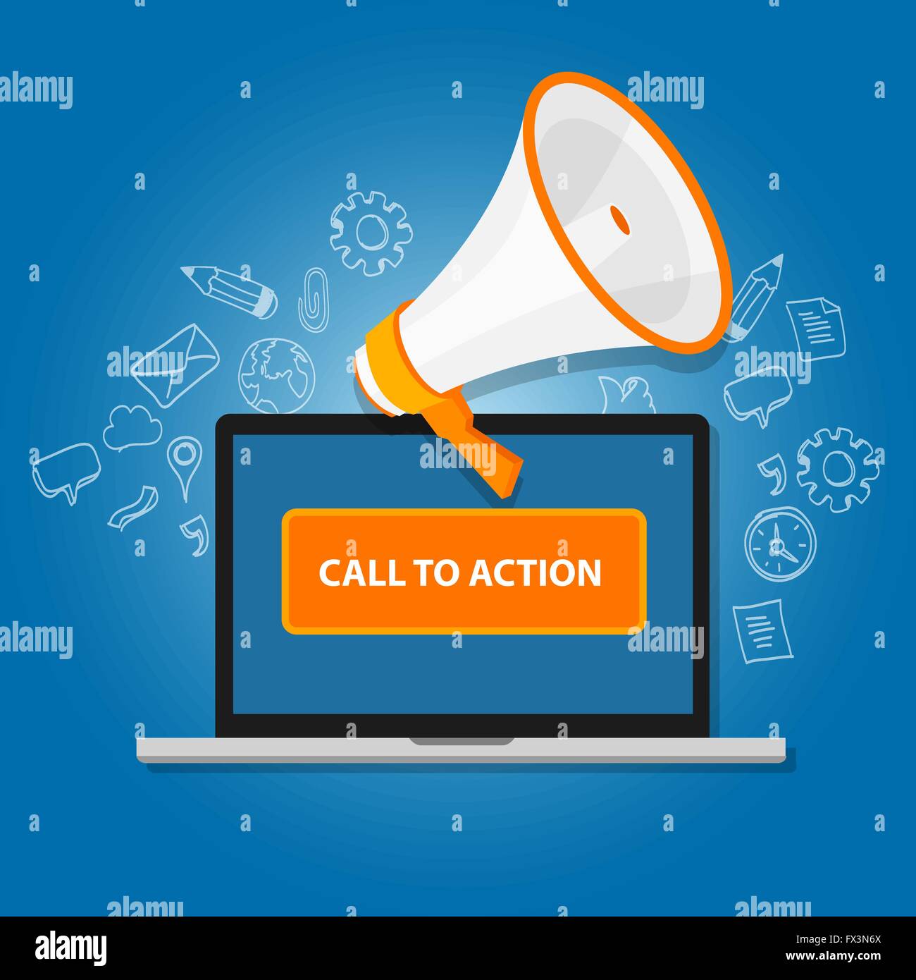call to action button marketing online design page Stock Vector Image ...