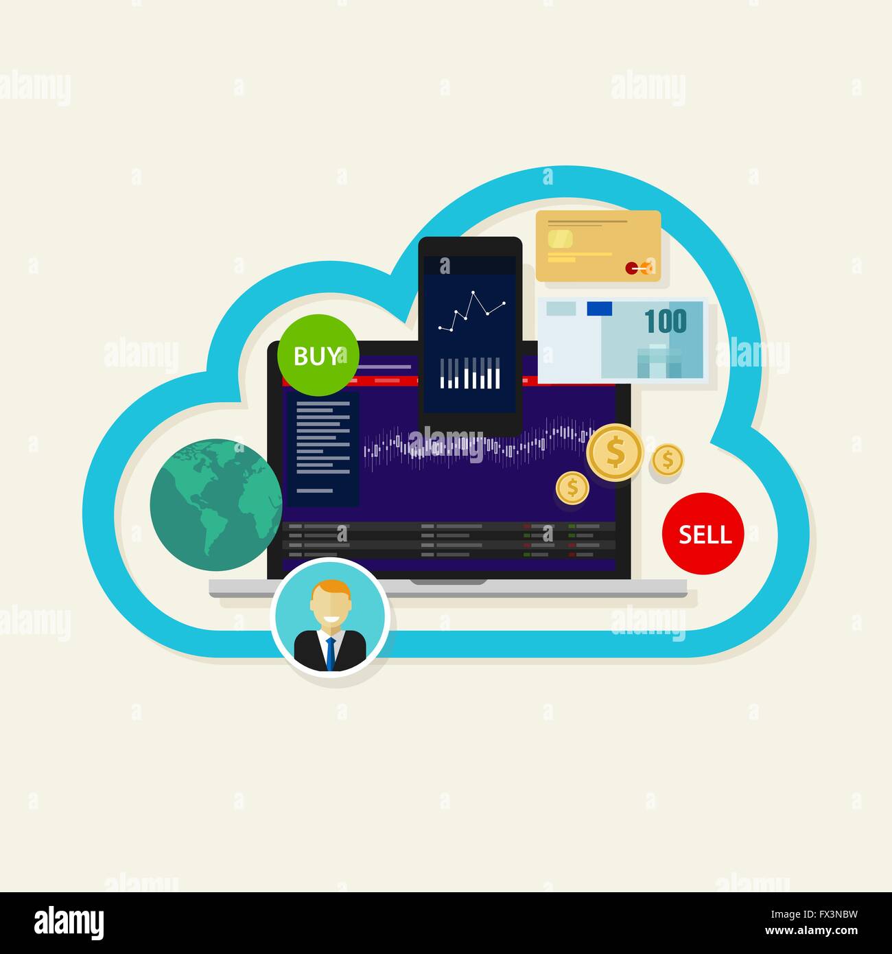 Online stocks Stock Vector Images - Alamy