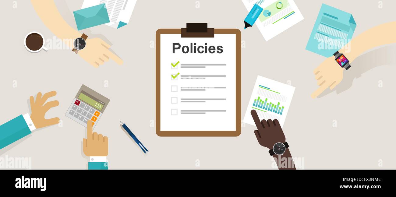policies regulation concept list document company clipboard Stock ...
