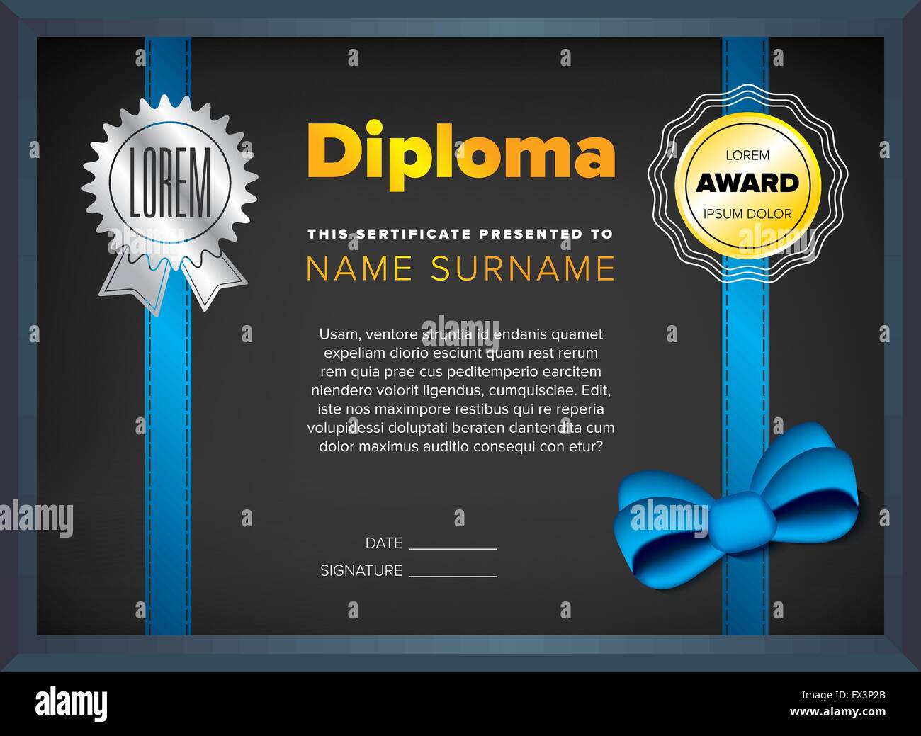 Diploma, certificate design template Stock Vector Image & Art - Alamy