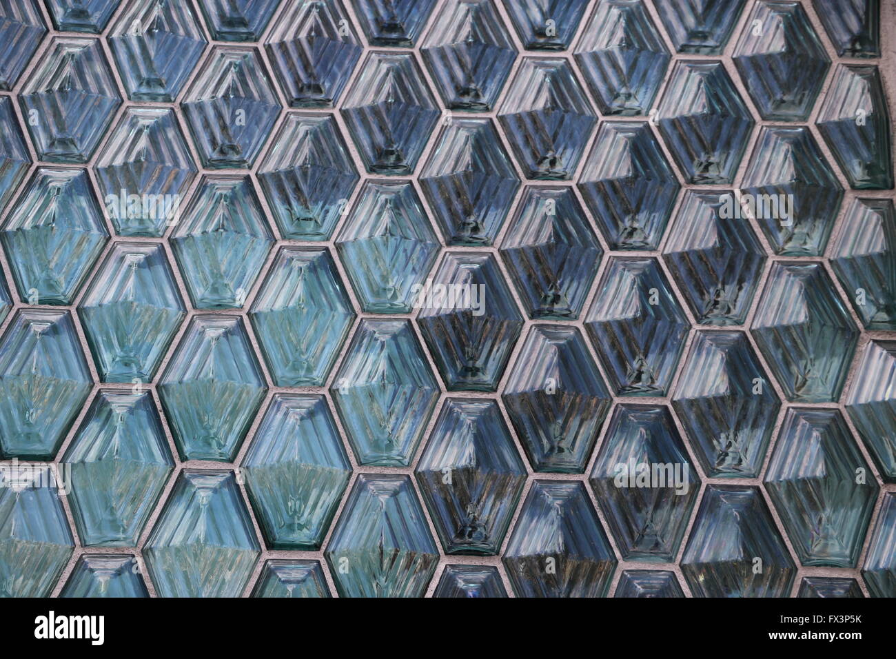 Transparent glass lozenges of a building "Art Deco" in Paris Stock ...